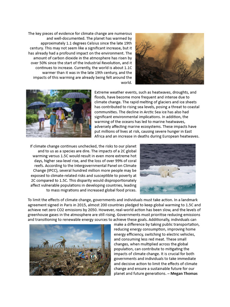 Climate Change Essay | PDF | Climate Change | Earth Phenomena