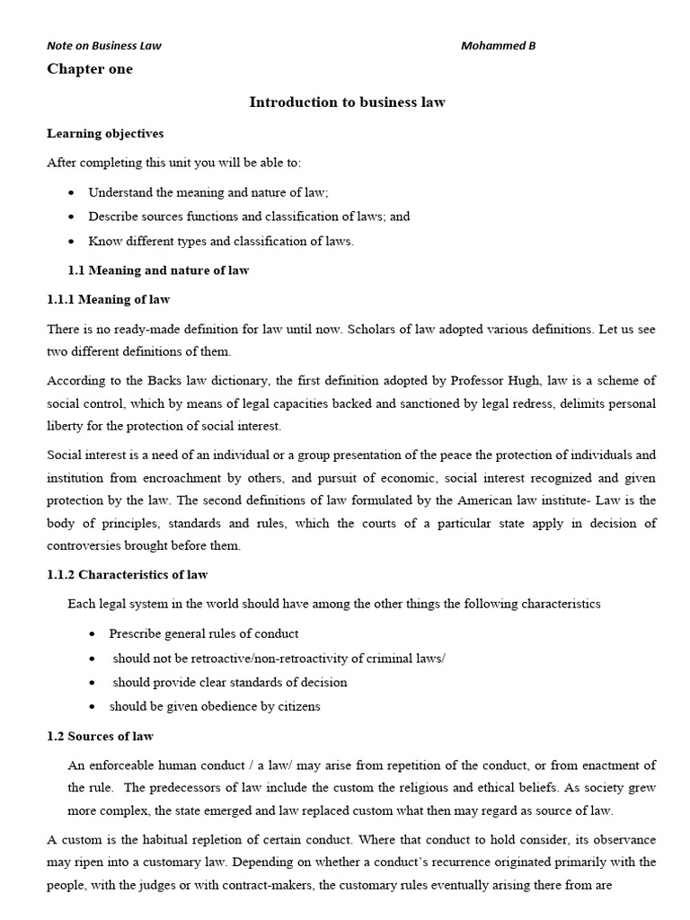 Note On Busines Law One To Three | PDF | Offer And Acceptance ...