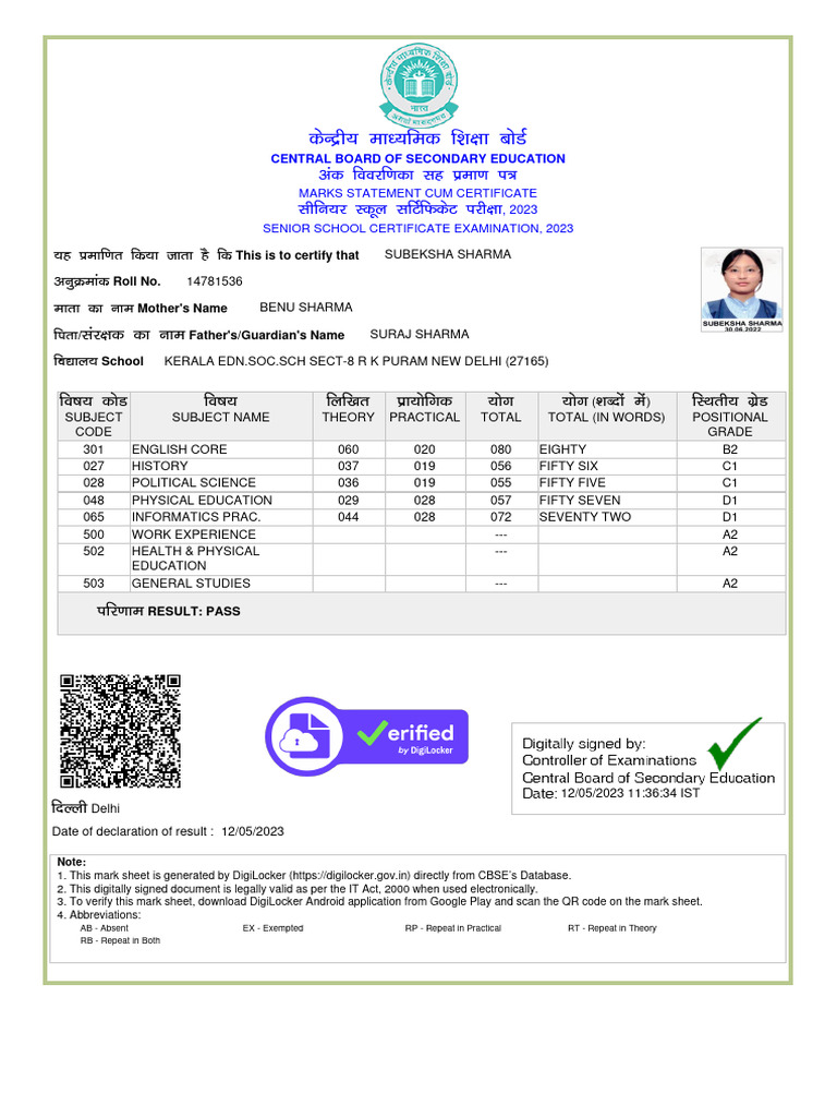 In Gov cbse-HSCER-147815362023 | PDF