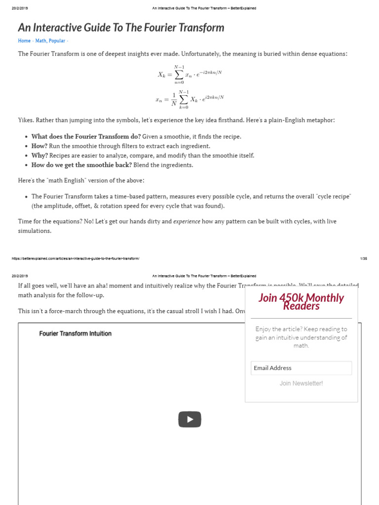 Interactive Fourier Transform Guide | PDF | Sine Wave | Phase (Waves)