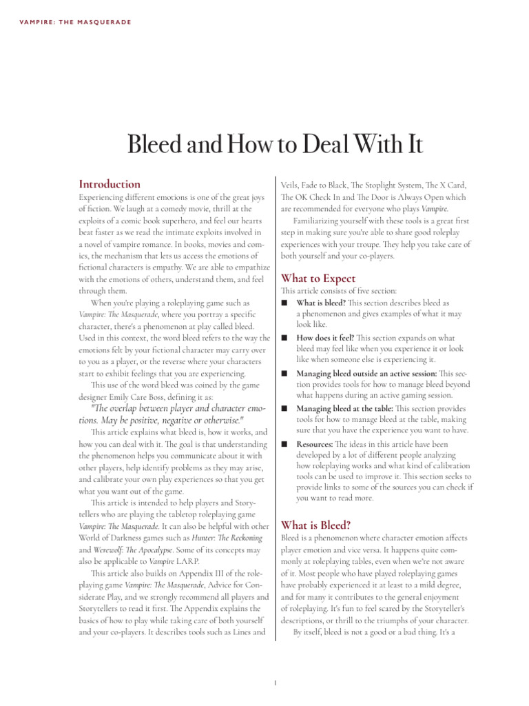 Understanding Bleed in Roleplay | PDF | Feeling | Emotions