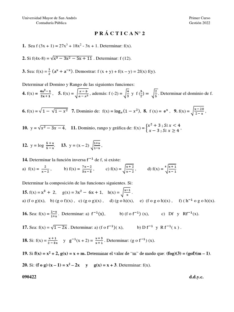 Ejercicios de Funciones | PDF | Ajedrez