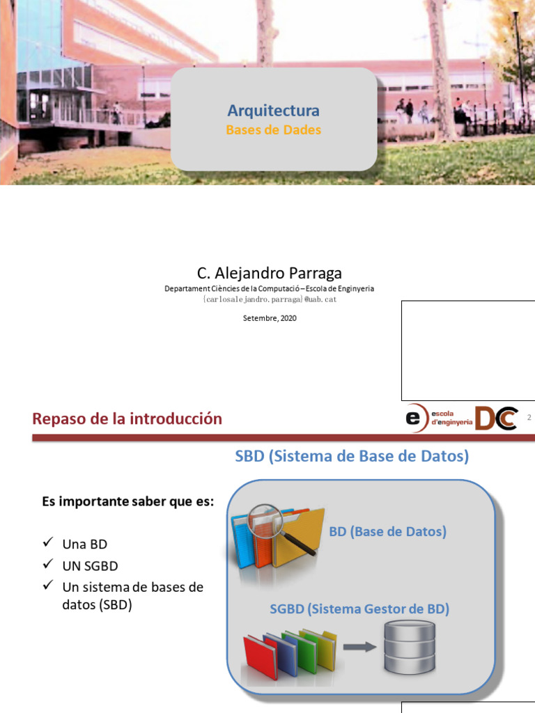 TE2.1 Arquitectura ES | PDF | SQL | Bases de datos