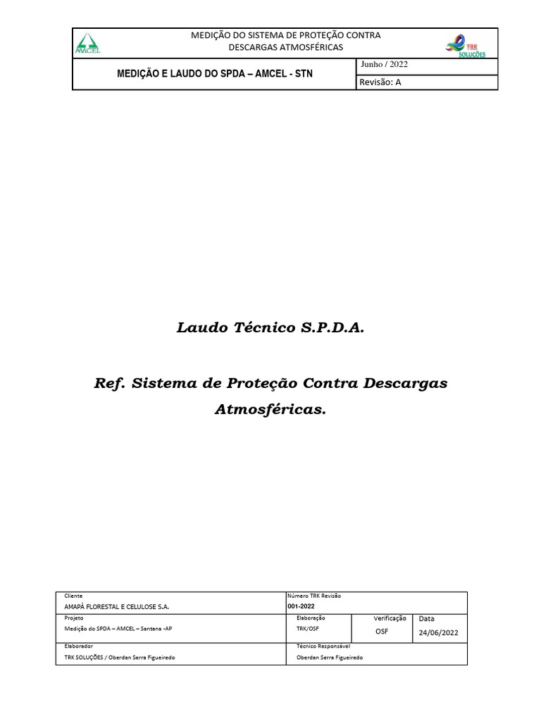 Laudo Técnico SPDA AMCEL - 2022 - Finalizado | PDF | Relâmpago | Física