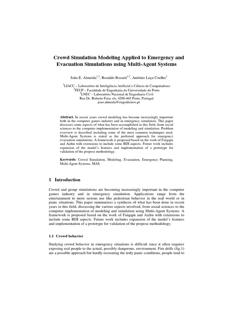 Crowd Simulation | PDF | Simulation | Agent Based Model