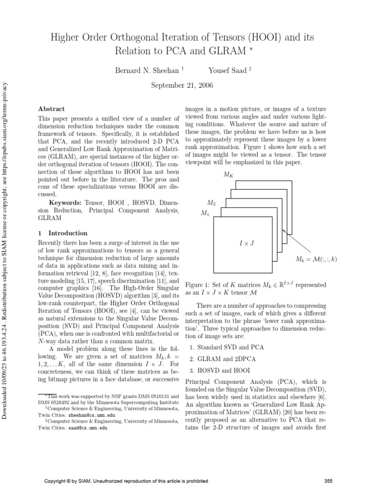 Sheehan Saad 2013 Higher Order Orthogonal Iteration of Tensors (Hooi ...