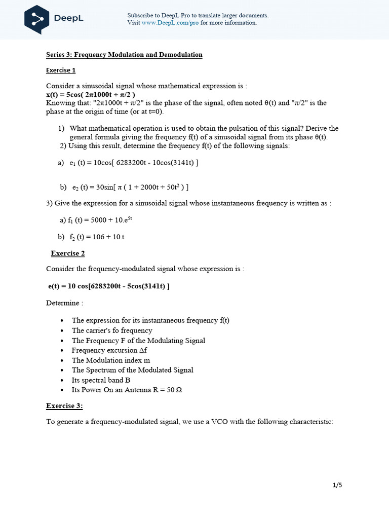 modulation | PDF | Electronic Oscillator | Frequency Modulation