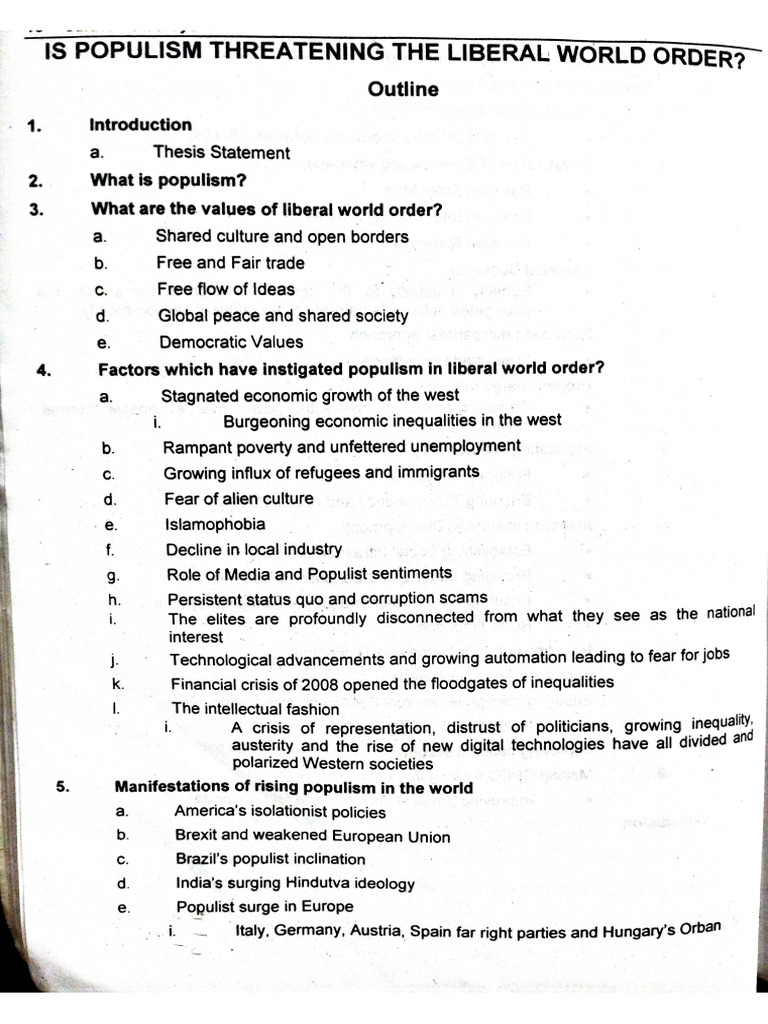 Is Populism Threatening The World Liberal Order | PDF