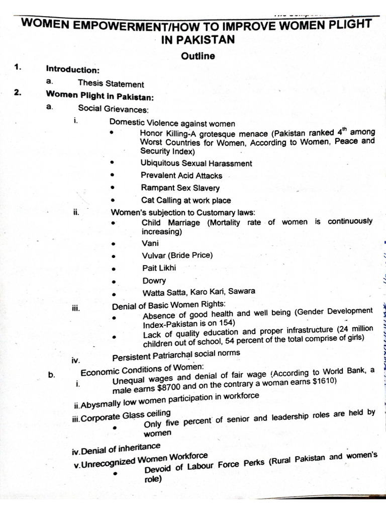 Women Empowerment Outline | PDF