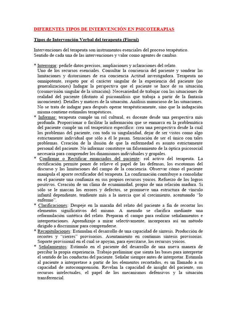 Intervenciones Terapéuticas Clave | PDF | Psique (psicología) | Empatía