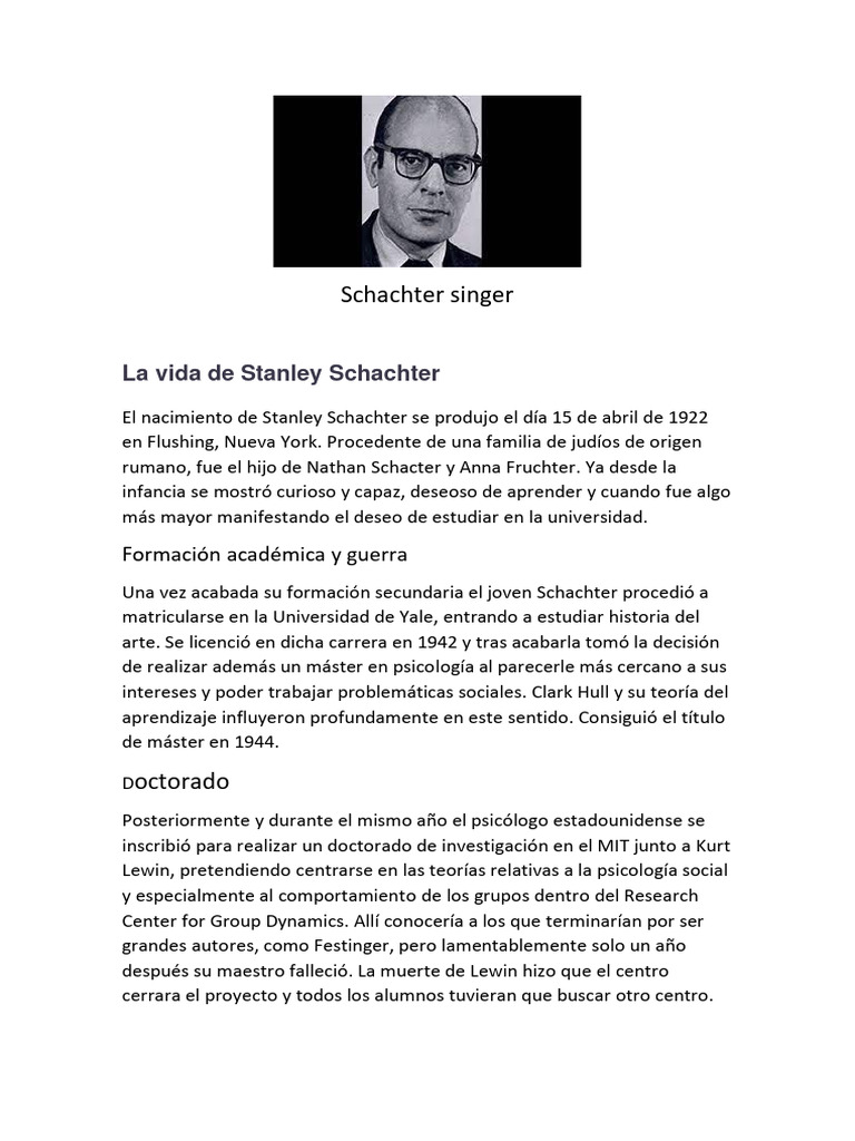 Schachter Singer | PDF | Sicología