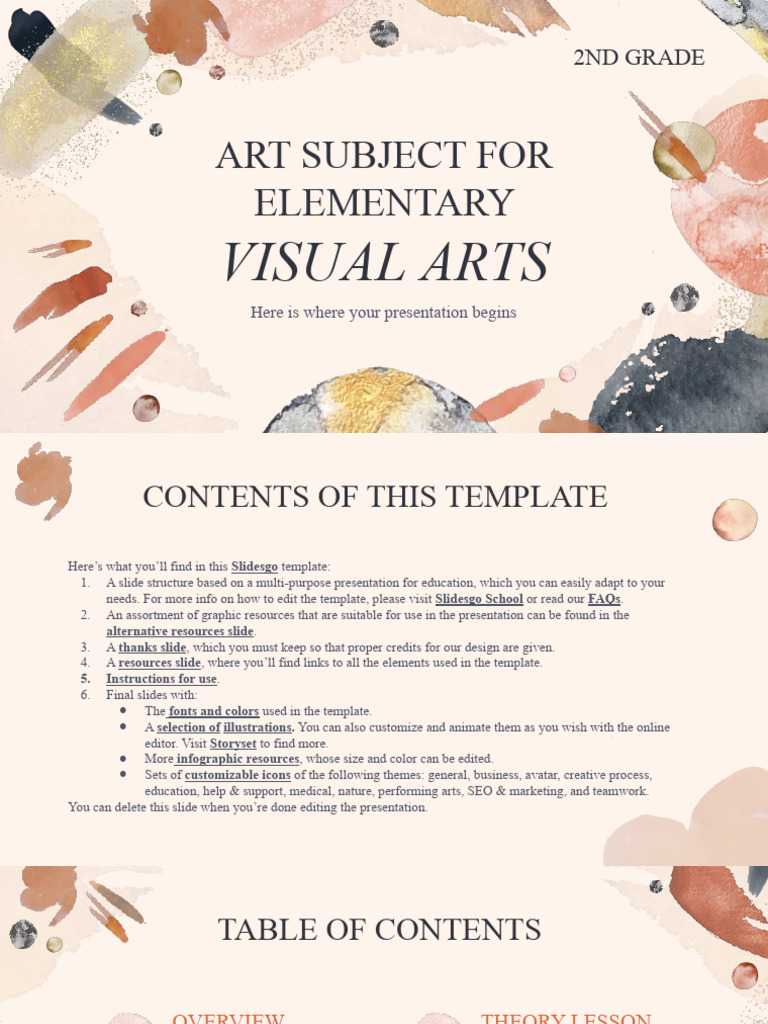 Art Subject For Elementary - Visual Arts - by Slidesgo | PDF