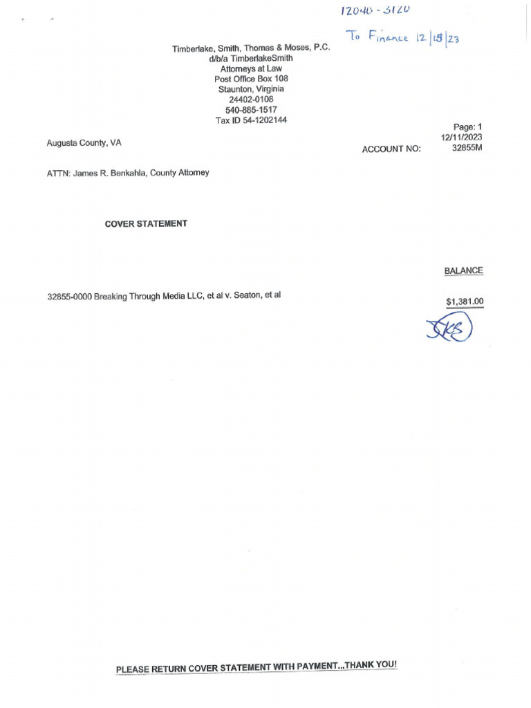 Timberlake Invoice Redacted | PDF