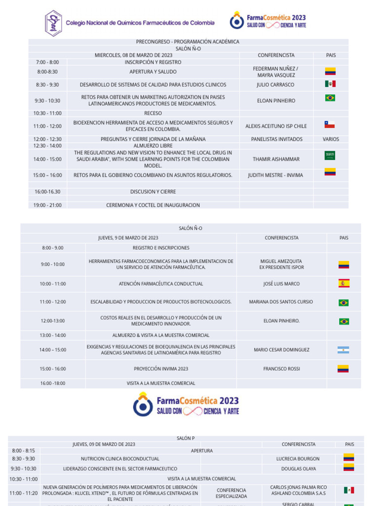 Programa Completo FC2023 16022023 PDF Final | PDF | Farmacia | Servicios públicos