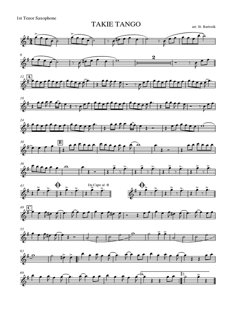 Takie Tango - 1st Tenor Saxophone - 2008-05-27 2108 | PDF