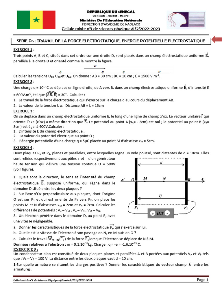Serie P6.1S2.2023.VF | PDF | Tension électrique | Électrostatique
