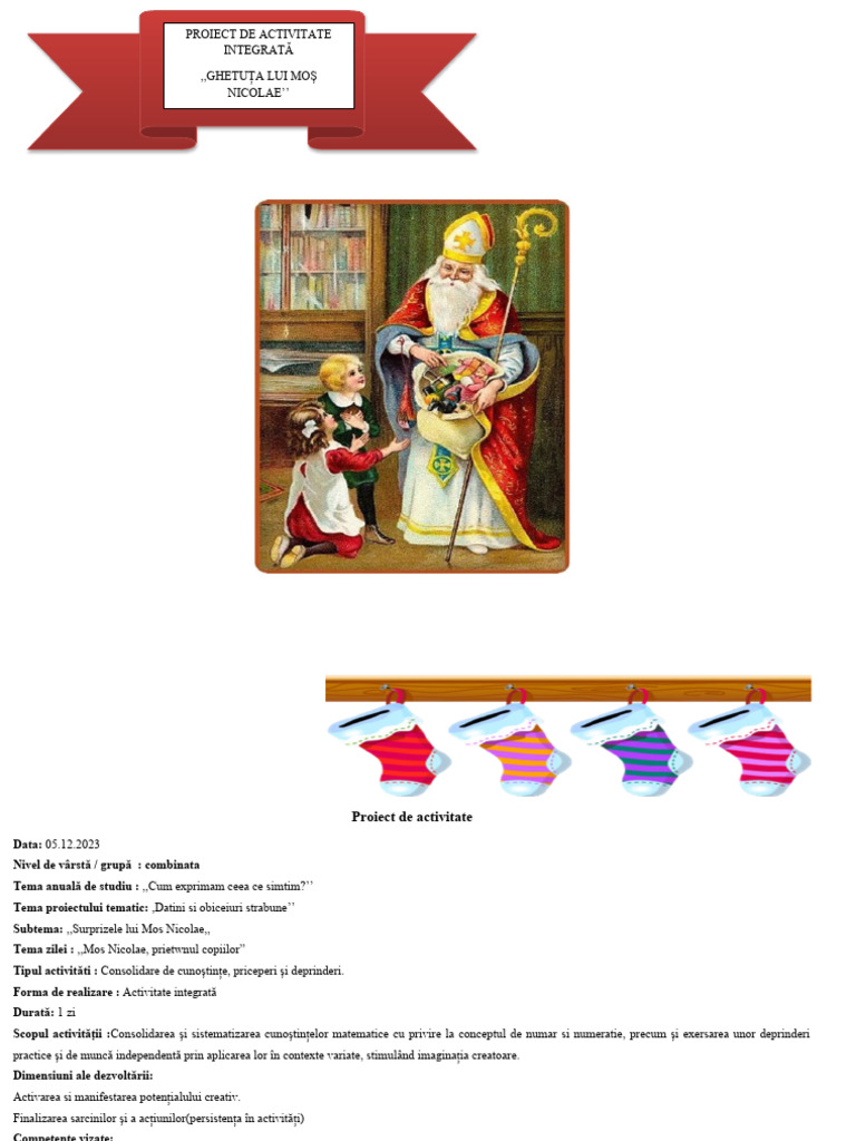 Ghetuta Lui Mos Nicolaeactivitate Integrata | PDF