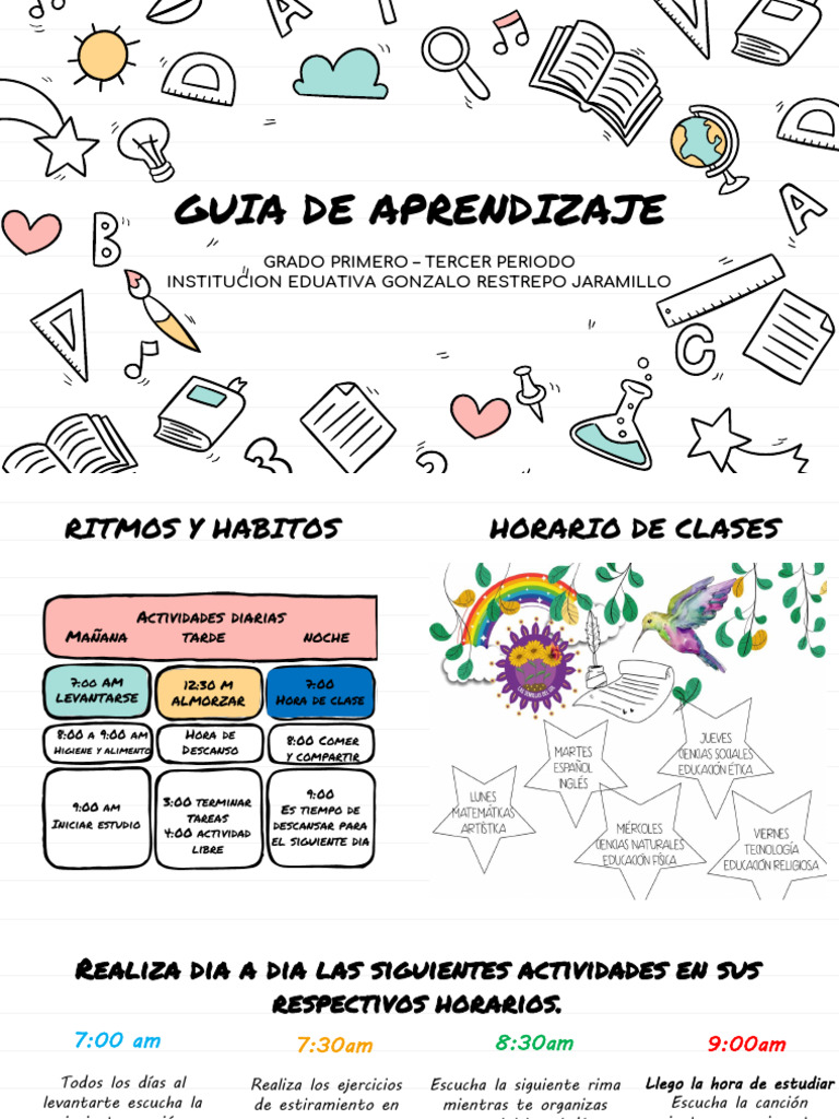 Guía de Aprendizaje Primaria 3er Periodo | PDF | Artes del Lenguaje y ...