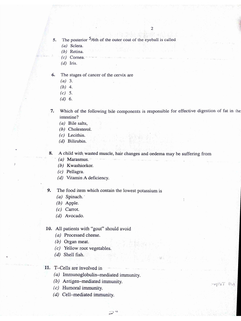 NMCN Past Question May 2015 | PDF