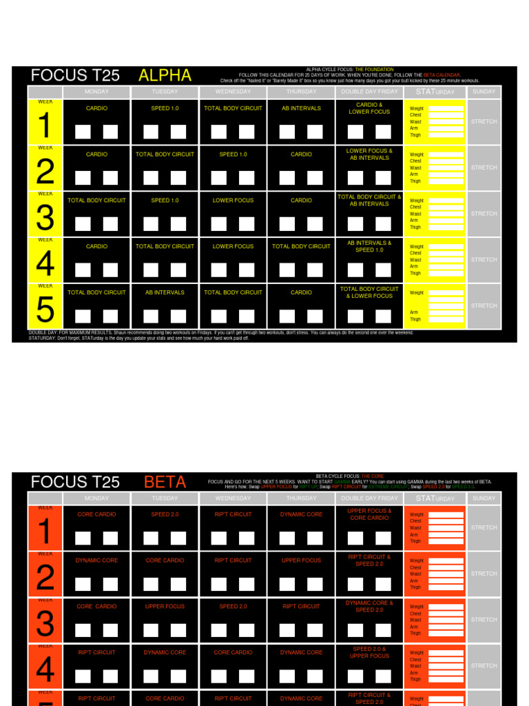 Workout Calendars | PDF | Management Of Obesity | Physical Exercise