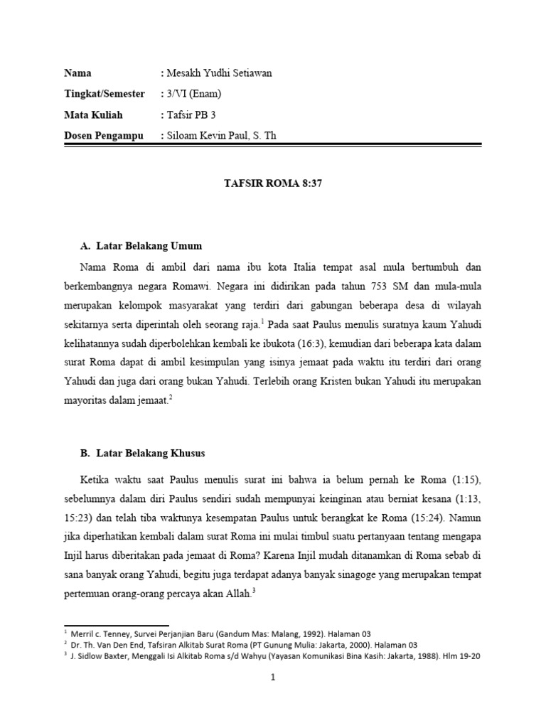 Latar Belakang Kitab Roma | PDF