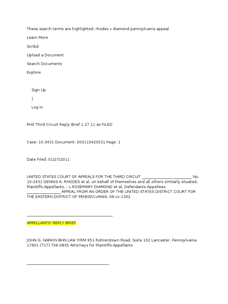 Appellants' Reply Brief | PDF | Complaint | Foreclosure