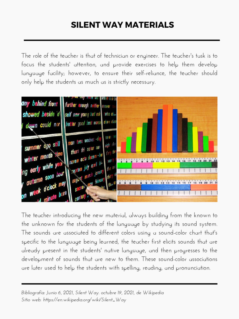 Silent Way Method | PDF | Behavior Modification | Language Acquisition