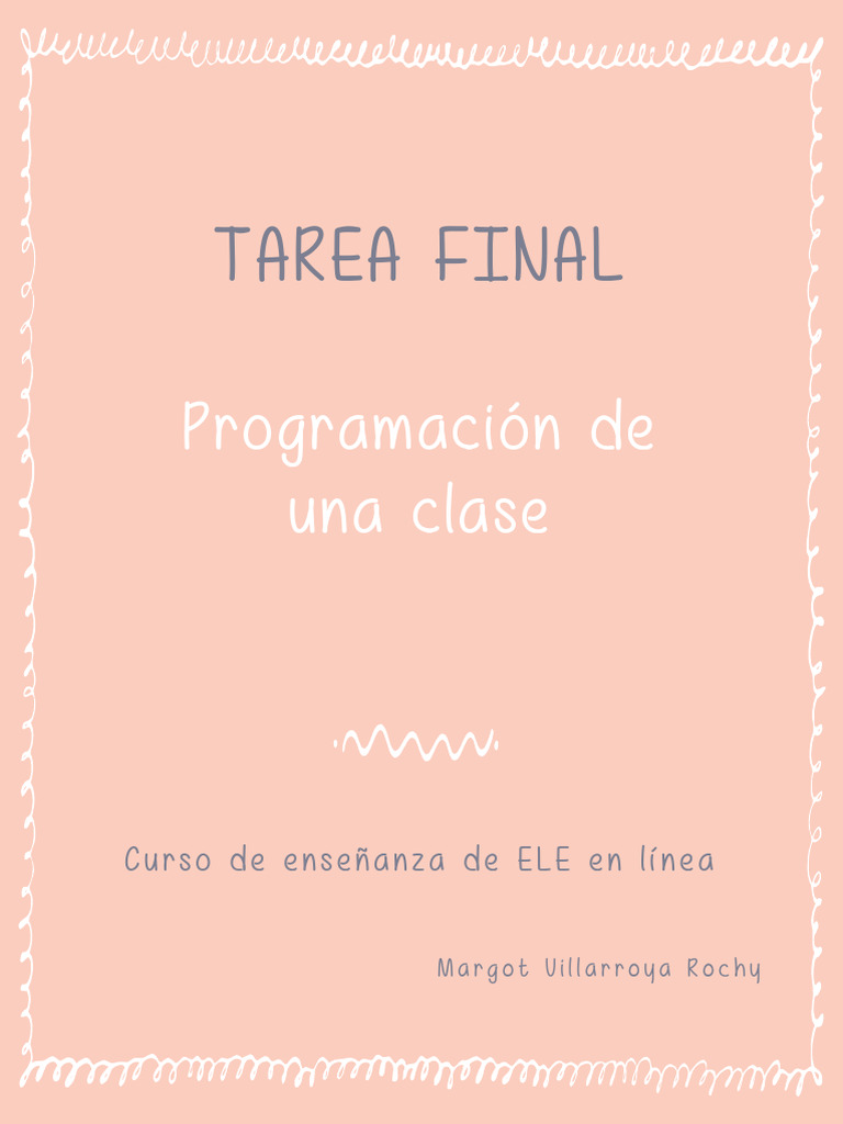 Tarea Final Programacion Didactica Clase Online | PDF | Verbo | Lingüística