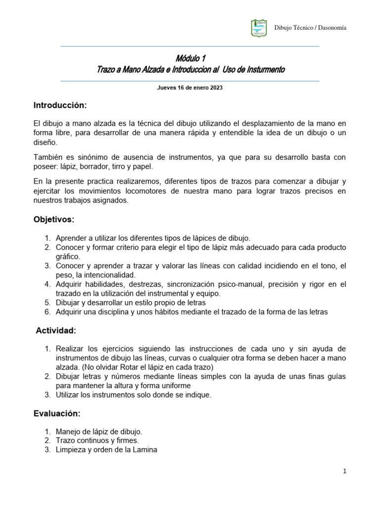 Trazado A Mano Alzada | PDF | Dibujo | Lápiz