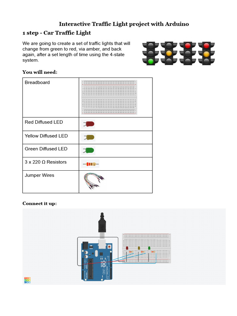 Interactive Traffic Light Project 240120 210417 | PDF | Resistor | Arduino Interactive Traffic Light Project 240120 210417 | PDF | Resistor | Arduino
