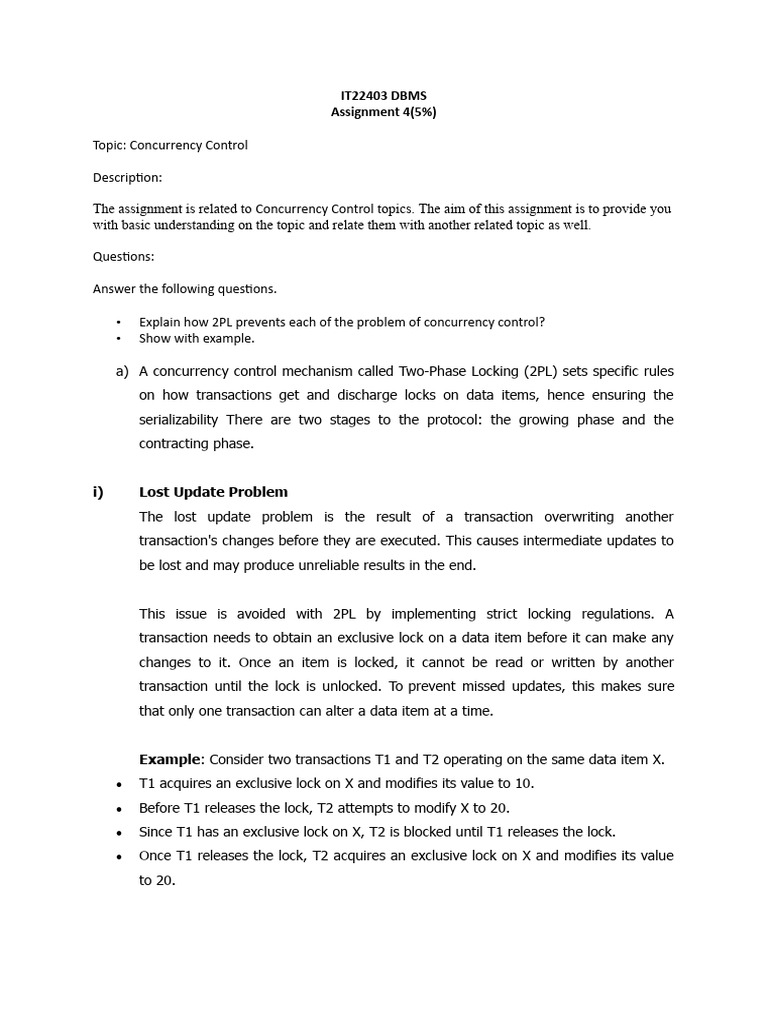 Concurrency Exercises | PDF | Database Transaction | Information Technology Management