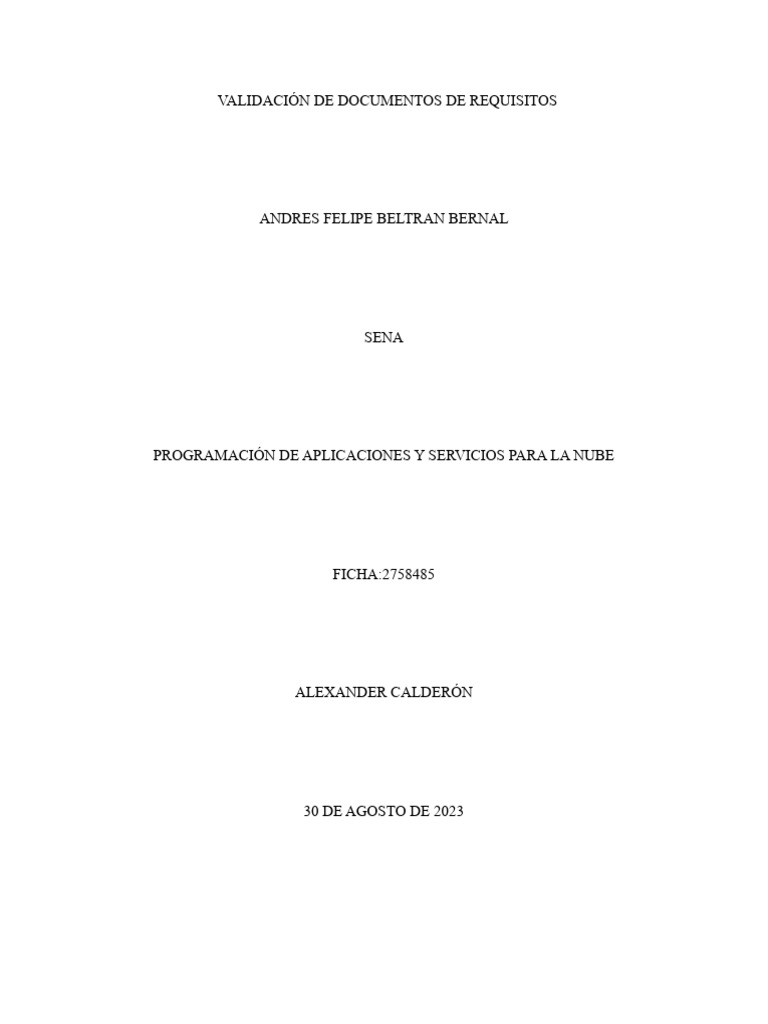 Validación de Documentos de Requisitos | PDF | Software | Ingeniería de software