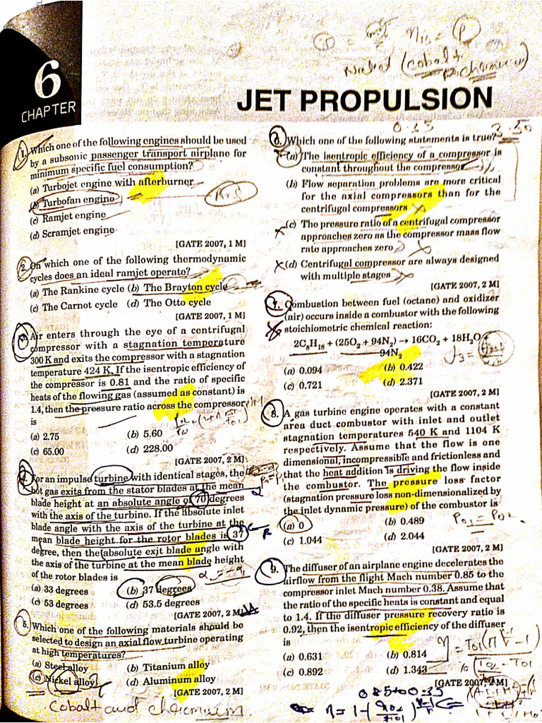Aircraft Propulsion Question | PDF