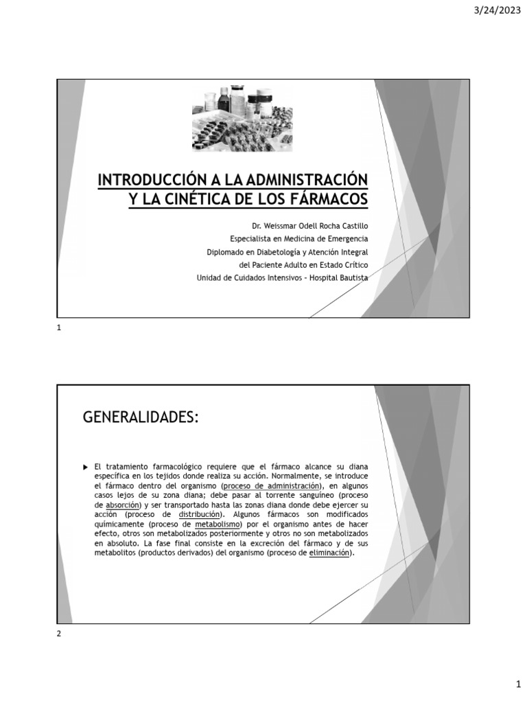 Introducción A La Administración y La Cinetica de Los Farmacos PDF ... Introducción A La Administración y La Cinetica de Los Farmacos PDF ...