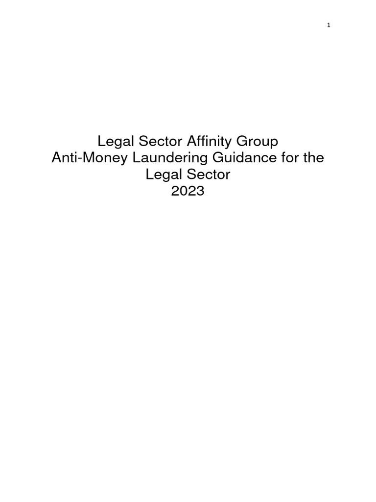 LSAG Anti Money Laundering Guidance Part 1 March 2023 | PDF