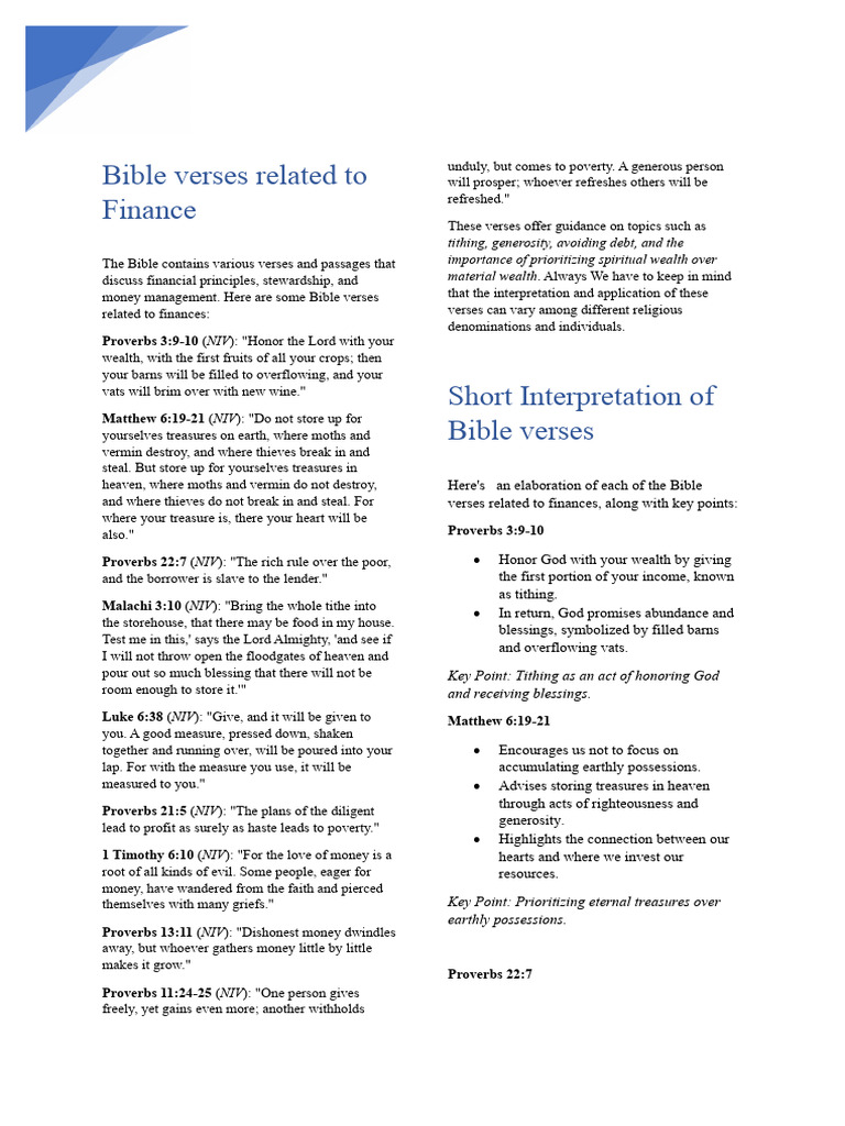 Biblical Finance Insights | PDF | Debt | Investing