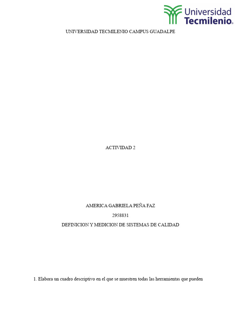 Act 2 Def y Med de Sistemas de Calidad | PDF