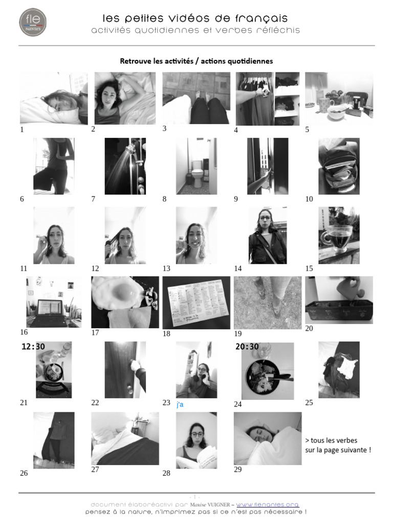 Fiche Activites Quotidiennes Verbes Reflechis Present-1 | PDF