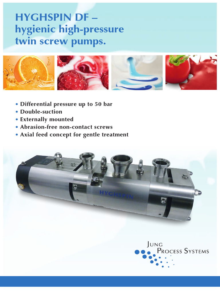 Hyghspin DF - Hygienic High-Pressure Twin Screw Pumps | PDF | Pump ...