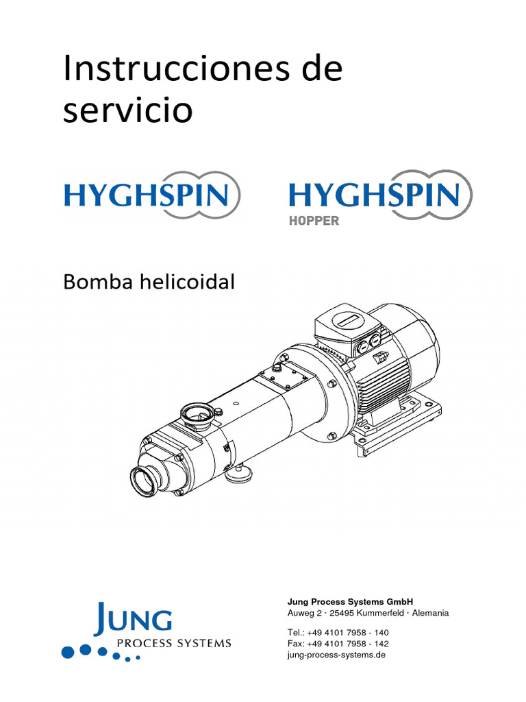 Instrucciones de Servicio: Bomba Helicoidal | PDF | Bomba | Rodamiento (Mecánico)