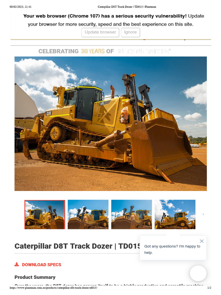 Caterpillar D8T Track Dozer - TD015 - Plantman | PDF | Off Road Vehicles | Off Roading