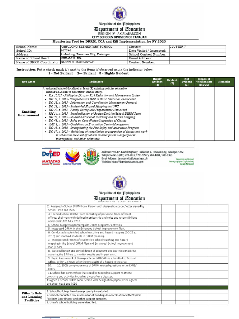 MONITORING TOOLS DRRM New | PDF | Disaster Risk Reduction | Hazards