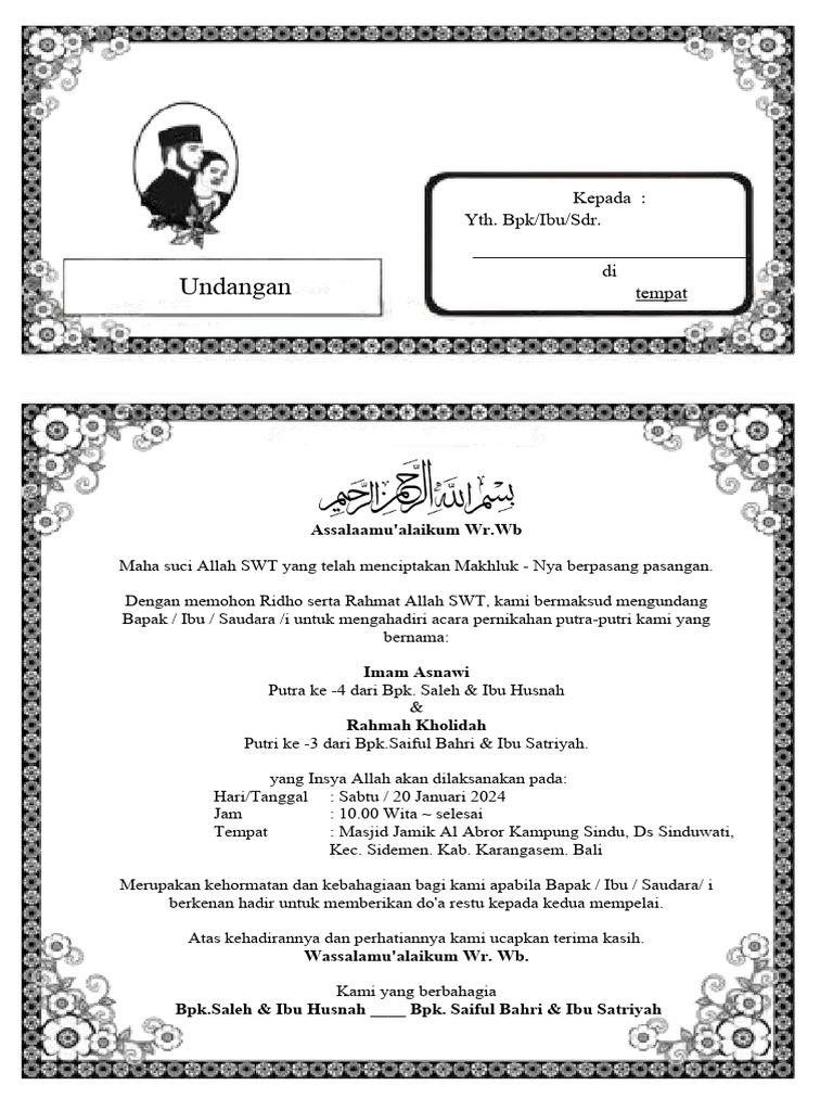 Undangan Nikah | PDF