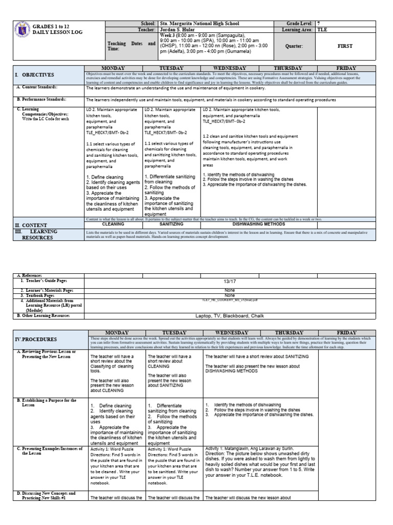 Week 3 - Cleaning and Sanitizing | PDF | Learning | Cognitive Science