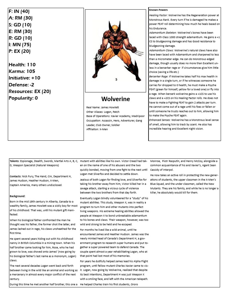 Wolverine | PDF