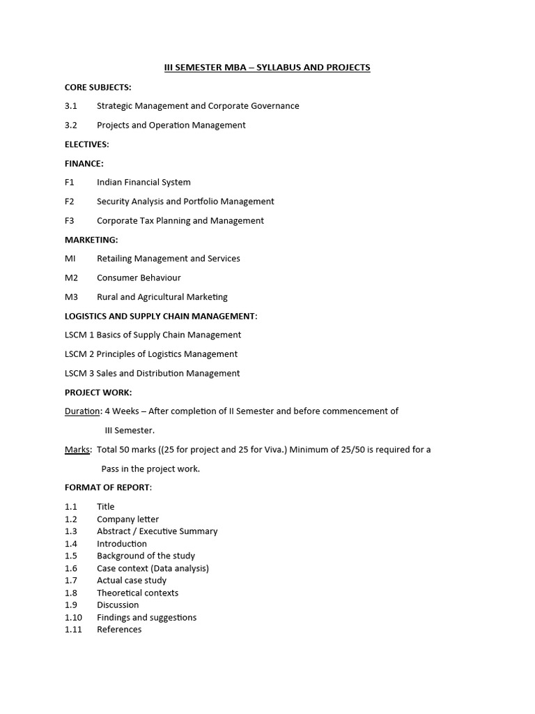 MBA 3rd Semester Syllabus Overview | PDF | Career & Growth | Business