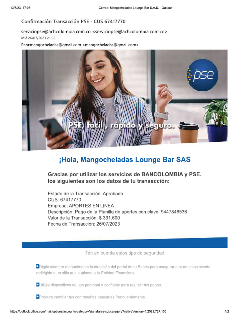 Comprobante PSE Planilla Febrero | PDF