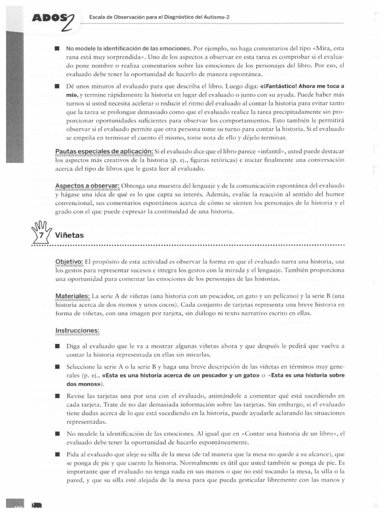 Psi Inf Eva. Test Ados 2. Manual. 2 3. | PDF