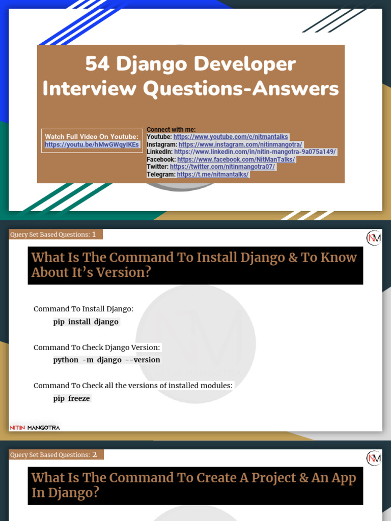 54 Django Questions Answers | PDF | Model–View–Controller | Databases