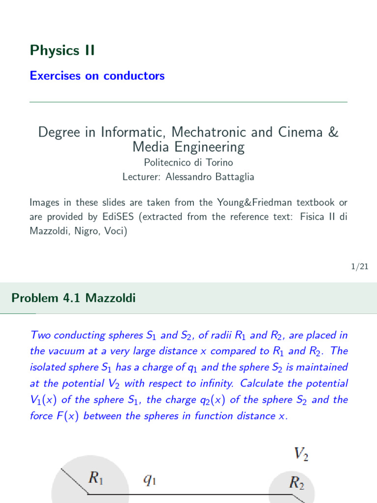 Problems Conductors | PDF | Electronvolt | Force